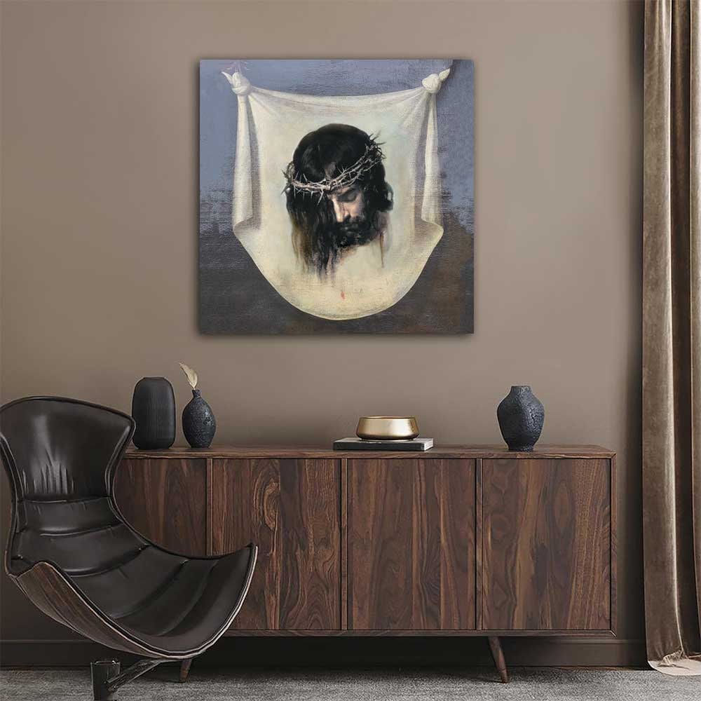 The Face of Jesus Weronika's Scarf Jesus Portrait Canvas Art Print ...
