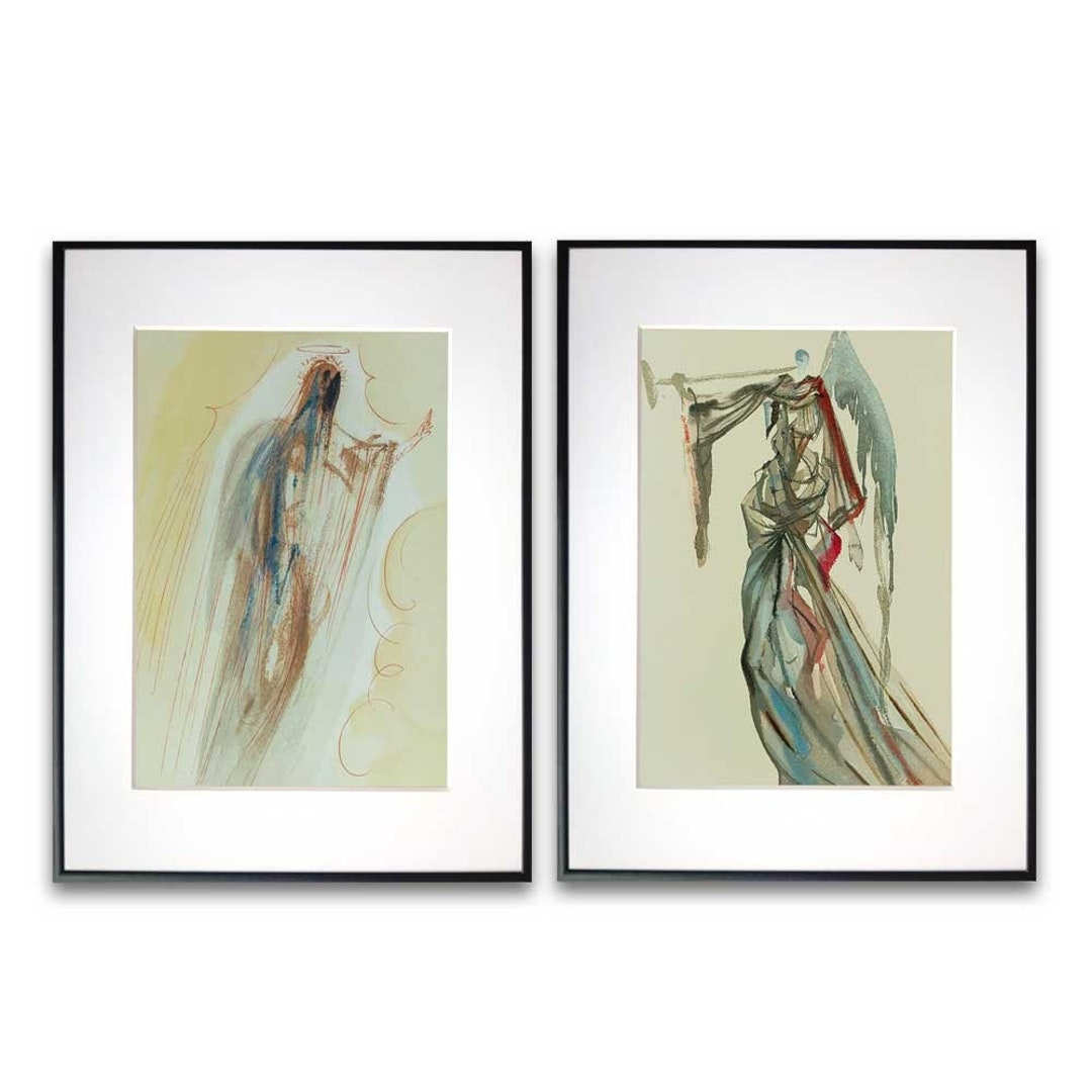 Set of 2 Angels Art by Salvador Dali Poster Canvas Bible Art Angel Wall ...