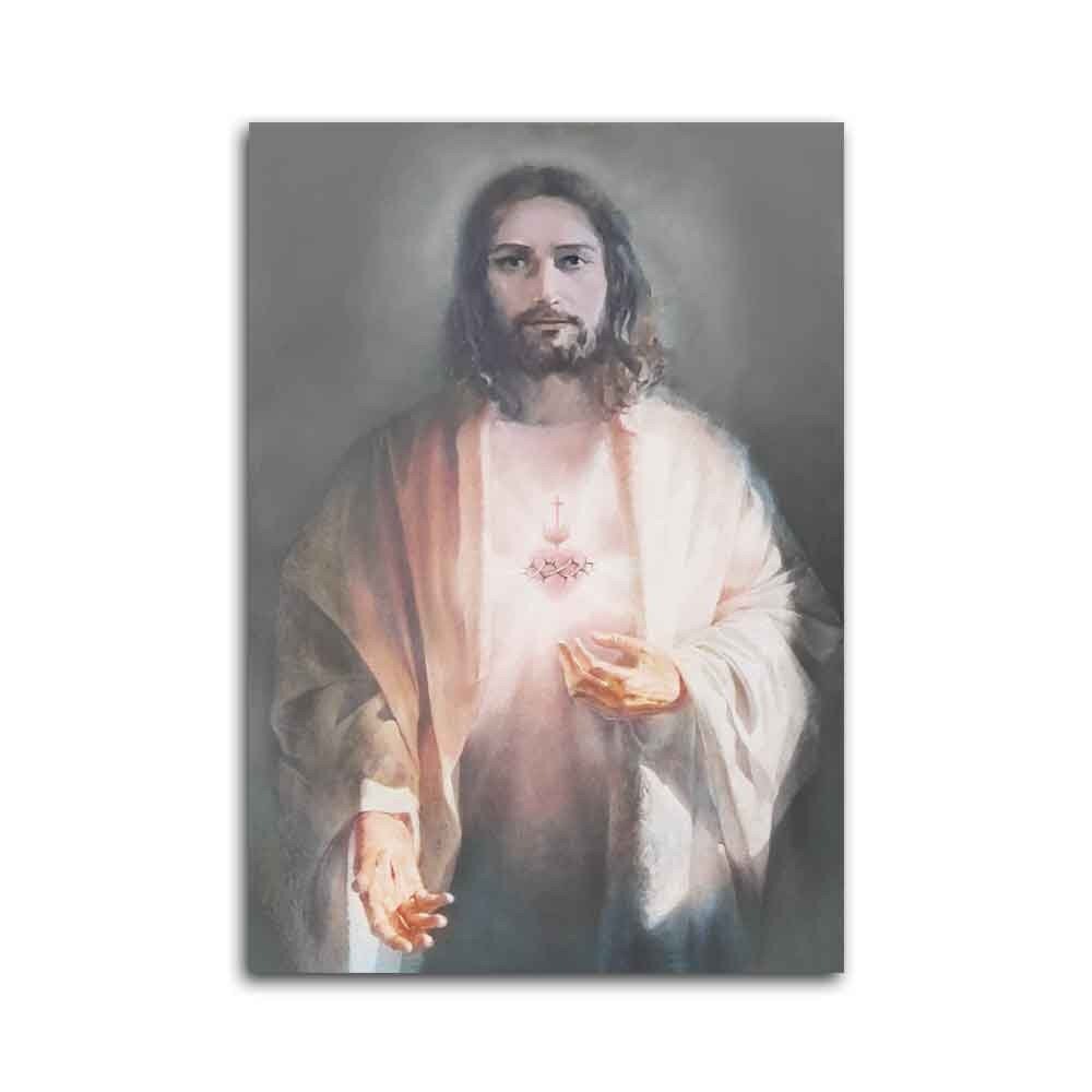 The Sacred Heart of Jesus Jesus Portrait Art Picture Christian Gift ...