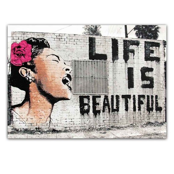 Life is Beautiful Canvas Poster Banksy Life is Beautiful - Etsy