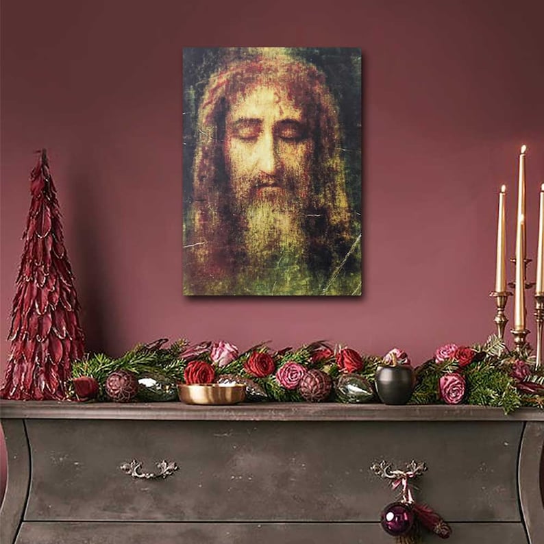 Real Face of Jesus the Shroud of Turin Canvas or Poster Print Religious ...
