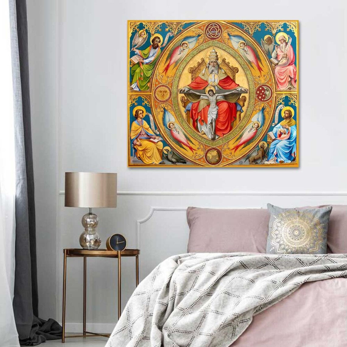 Father Son Holy Spirit Throne of Grace Holy Trinity Canvas Catholic Art ...