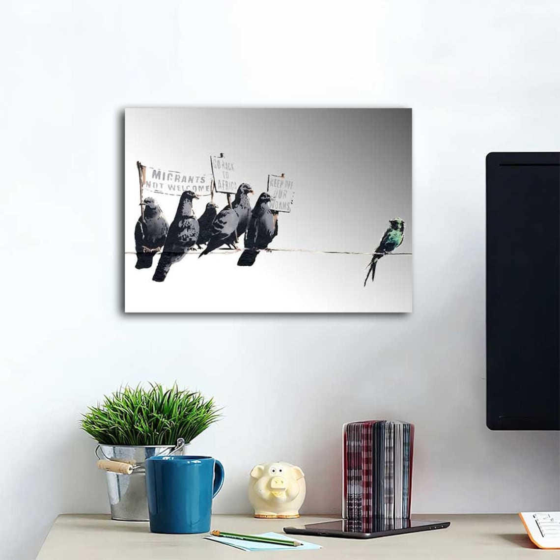 Banksy Art Pigeon Banksy Print, Modern Wall Art, Banksy Art Work ...