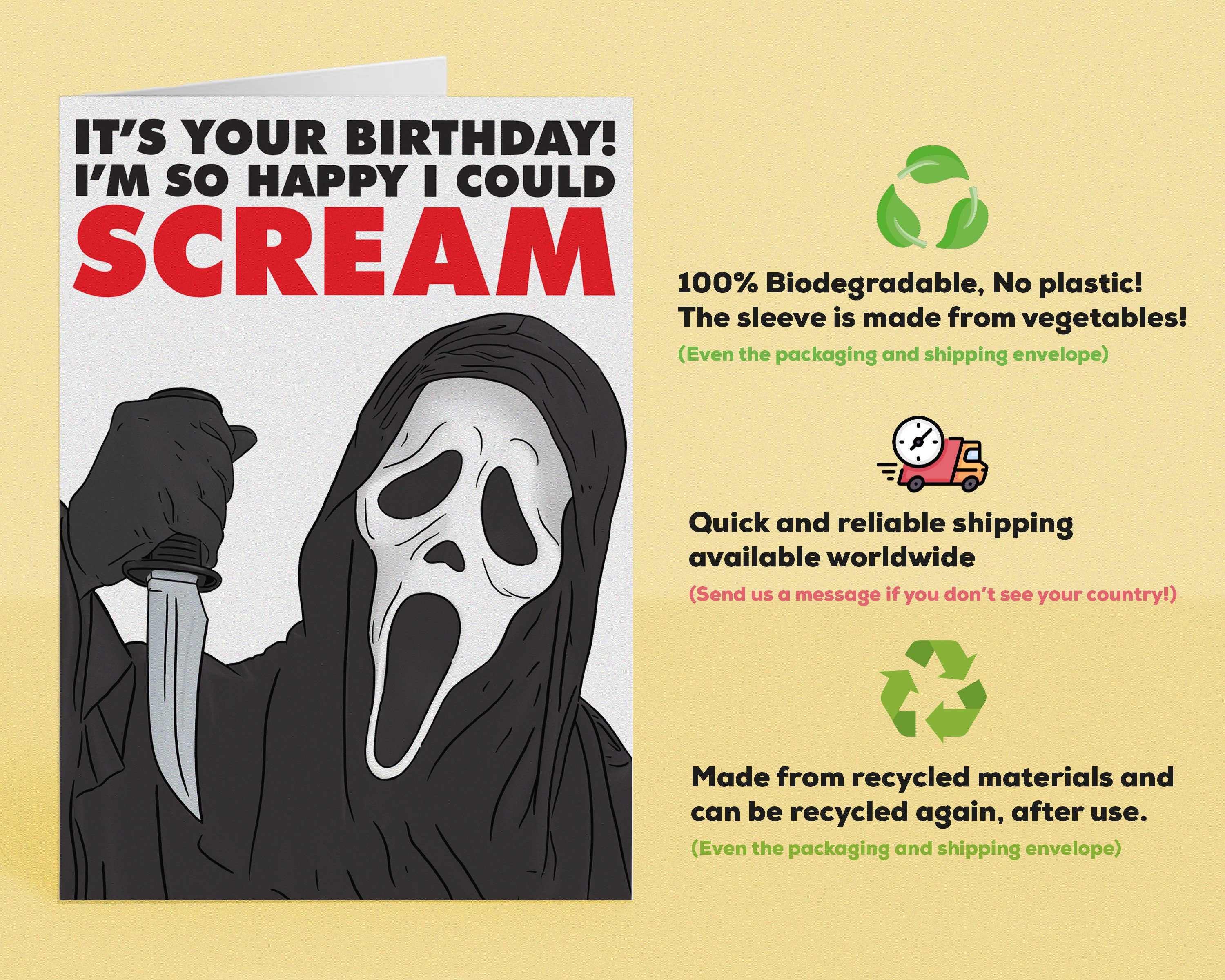 I'm so Happy I Could Scream Scream Ghost Face Horror - Etsy