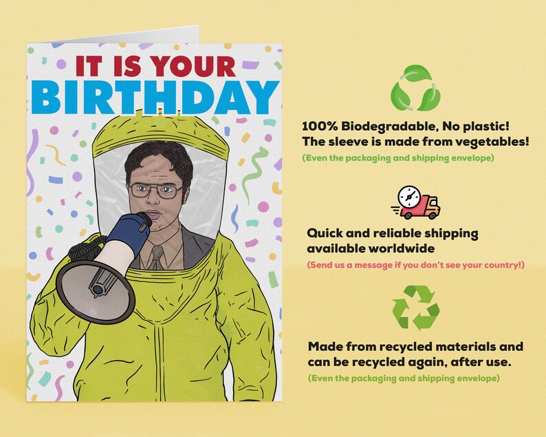 It is Your Birthday Hazmat Suit Quarentine Dwight - Etsy