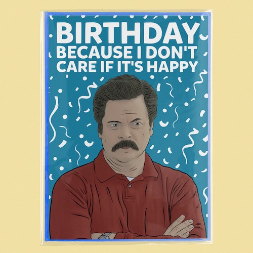 Ron Swanson Birthday Card Printable. Parks and Recreation - Etsy