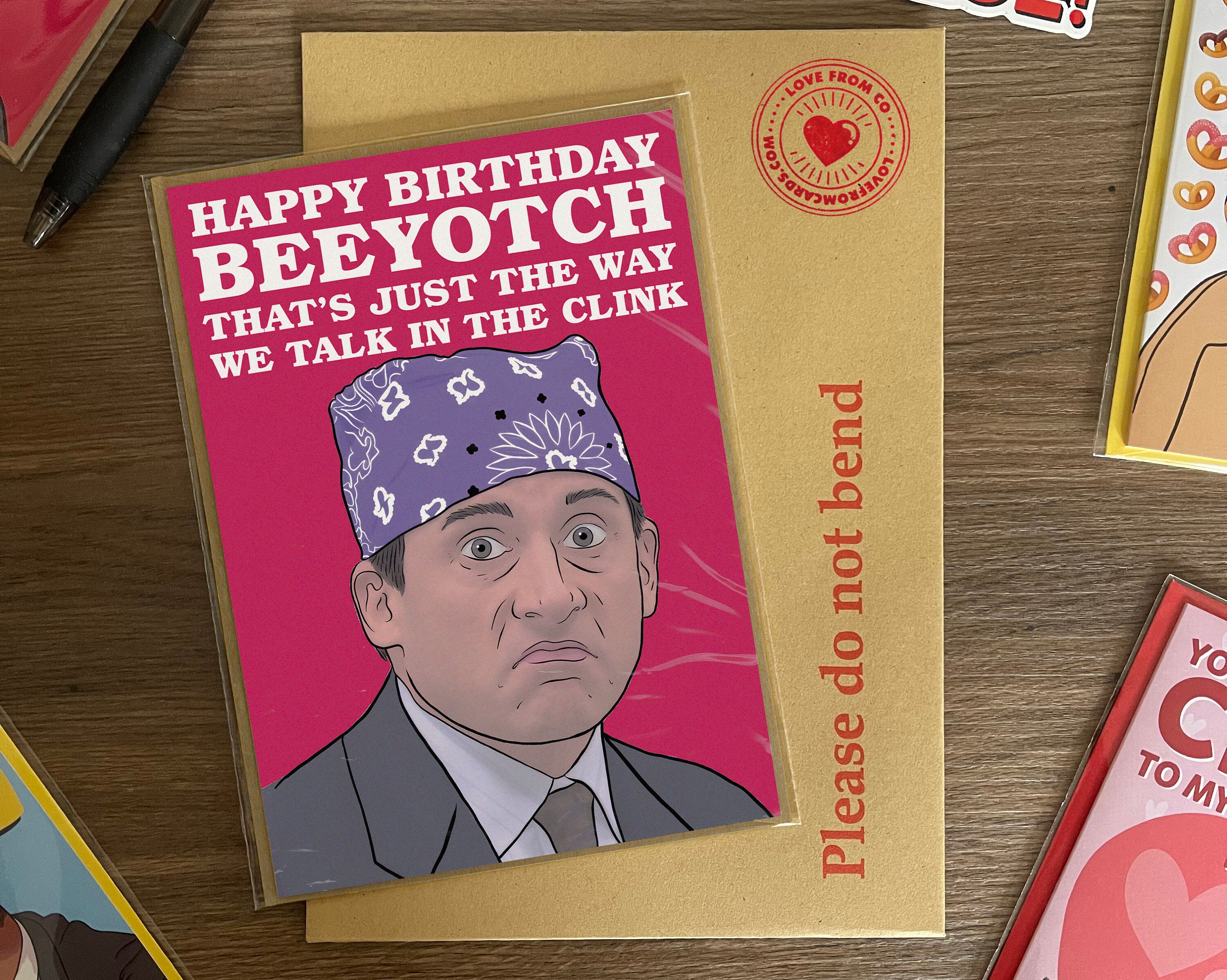 Happy Birthday Beeyotch Prison Mike the Office US - Etsy