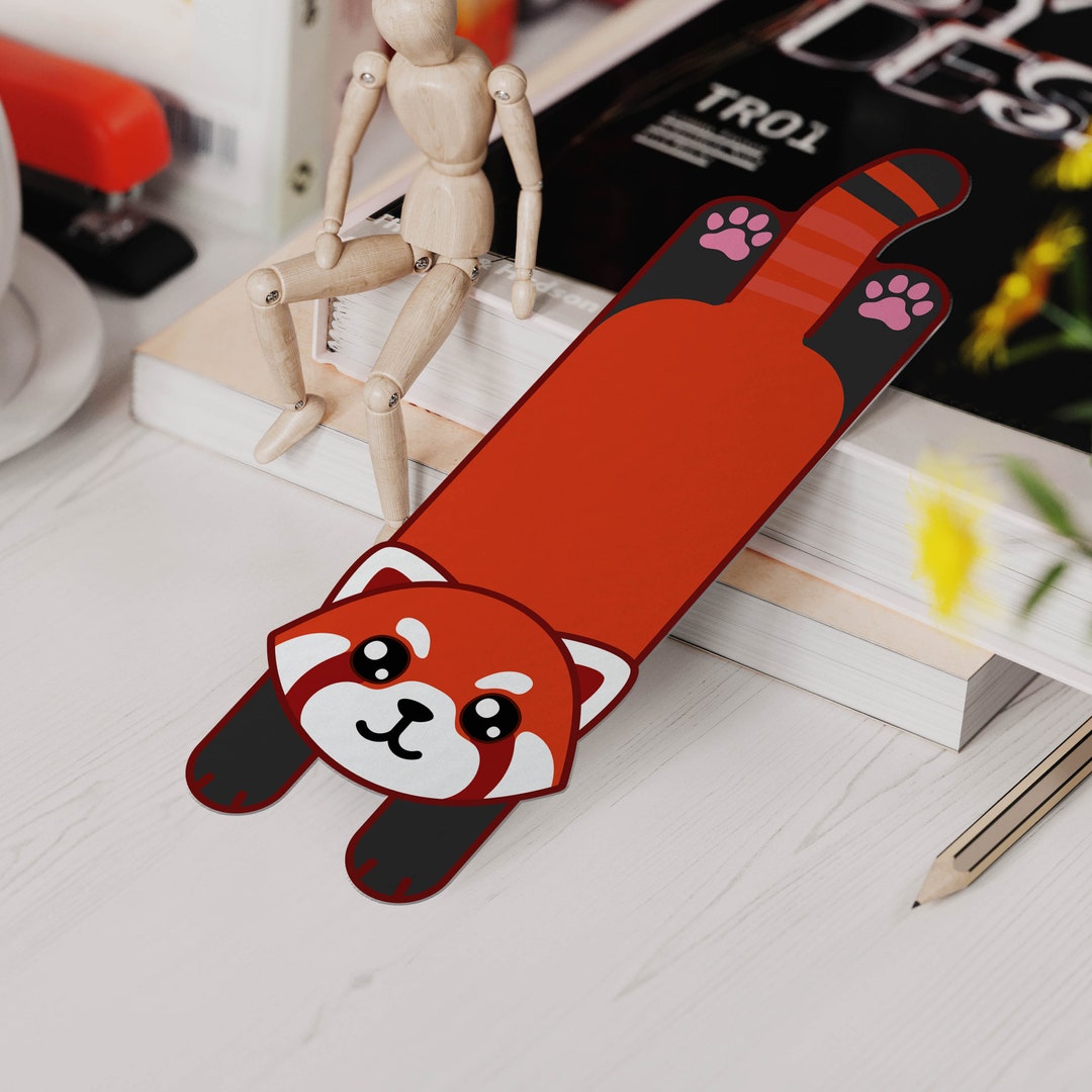Red Panda Shaped Bookmark Cute Animal Shaped Die Cut Bookmark Ridgid ...