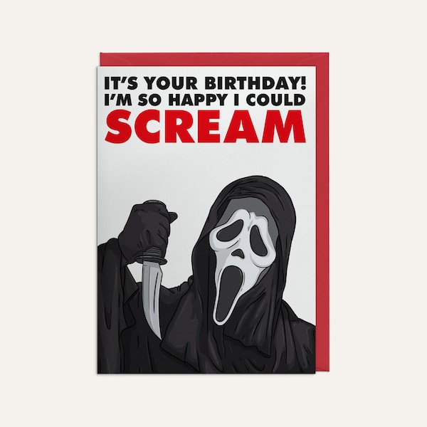 Scream Happy Birthday Card - Etsy UK