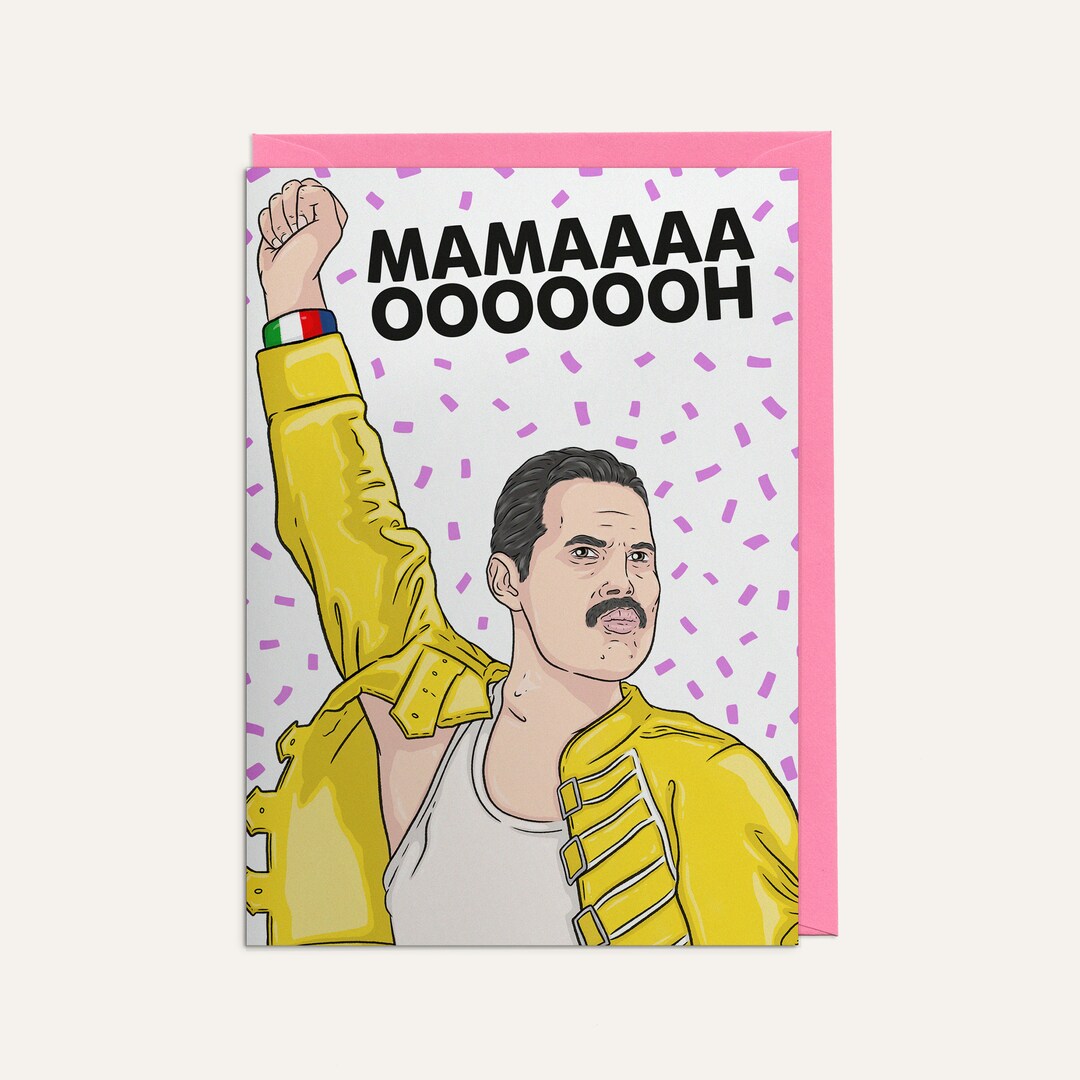 Mama Ooh - Freddie Mercury - Queen Band - Mothers Day Card + Pink ...