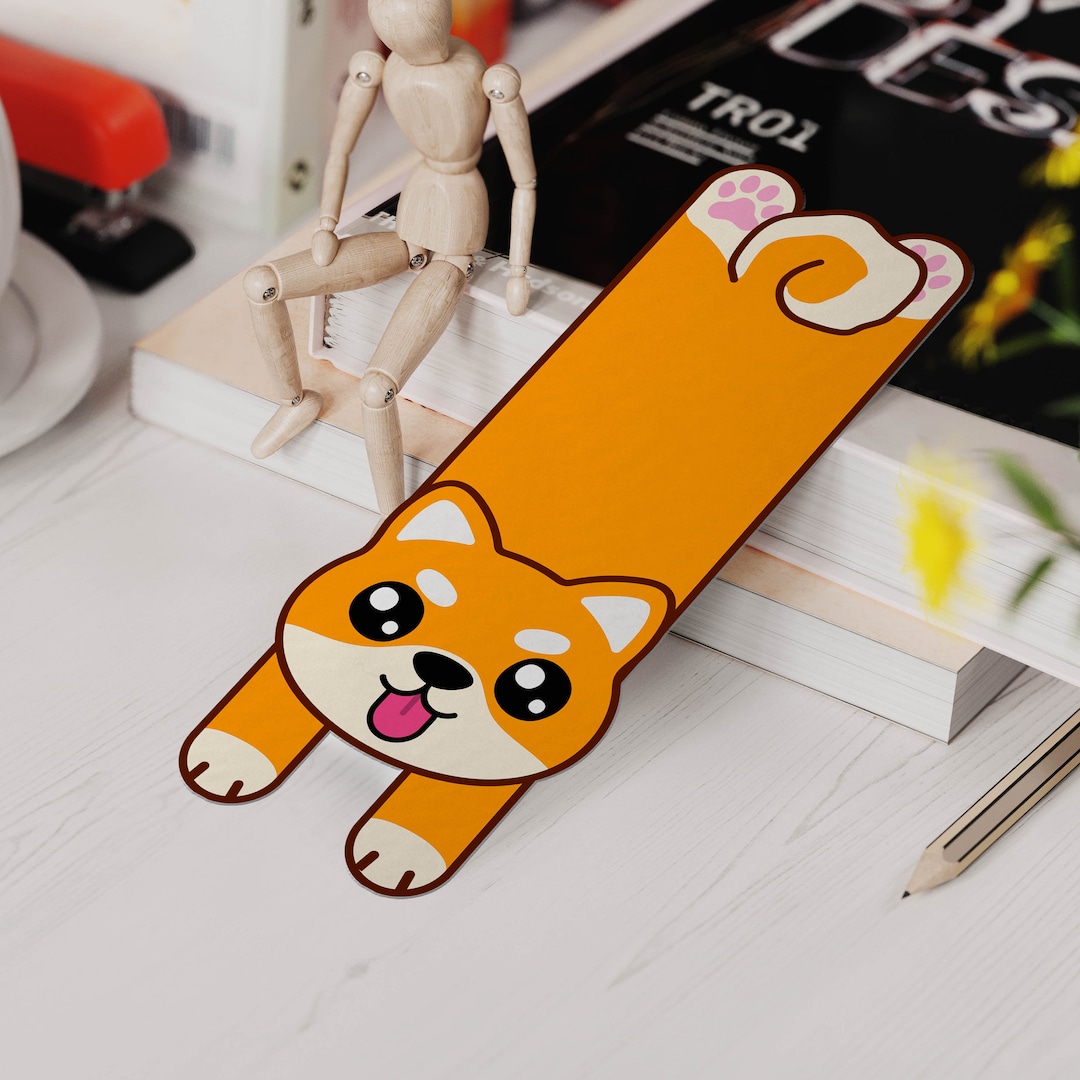 Shiba Inu Shaped Bookmark Cute Animal Shaped Die Cut Bookmark Ridgid ...