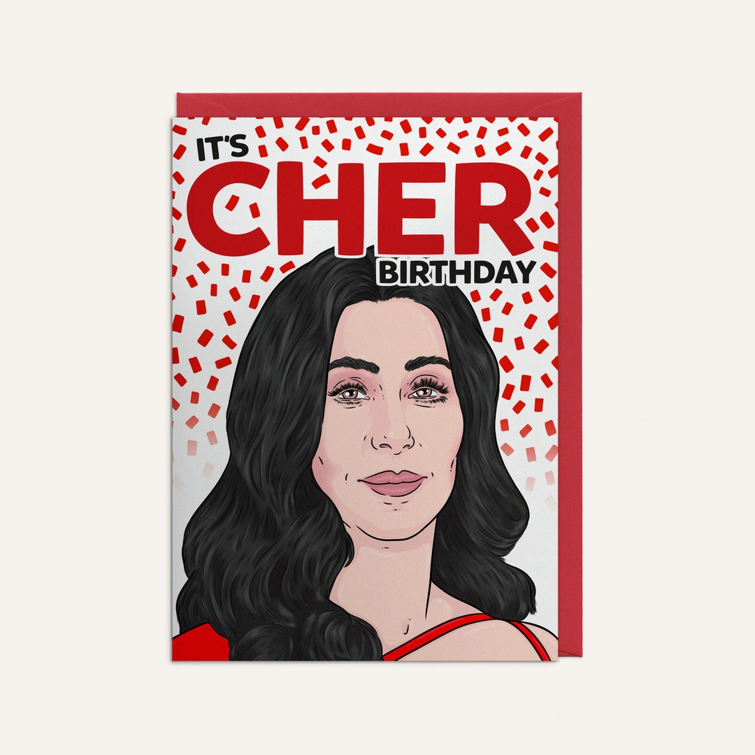 It's Cher Birthday Cher Goddess of Pop Birthday Card Envelope - Etsy