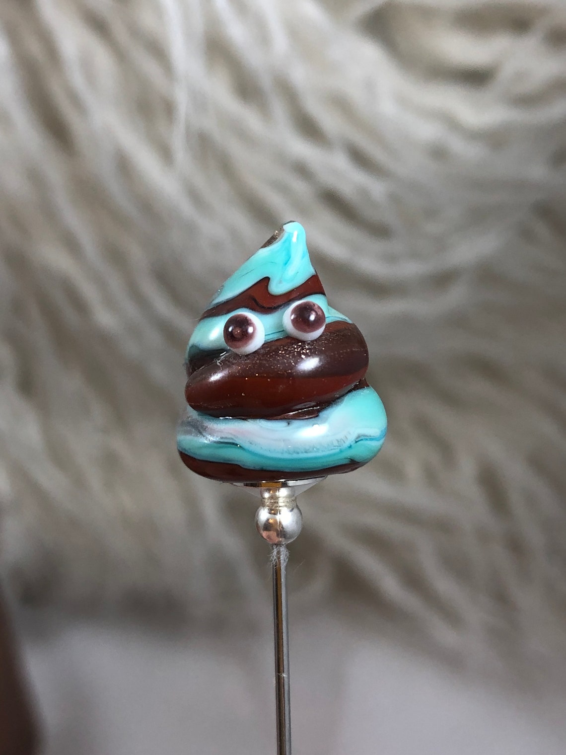 Glass Mint Swirl Poop Emoji Lapel Pin - Etsy