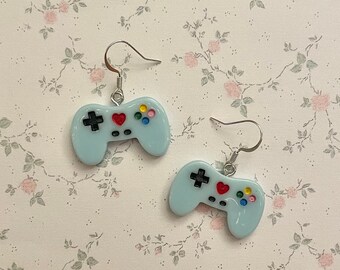 Sterling Silver Game Controller Beaded Dangle Earrings - Etsy