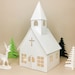 3D Paper House Template, Paper Church, Paper Christmas Village, DIY ...