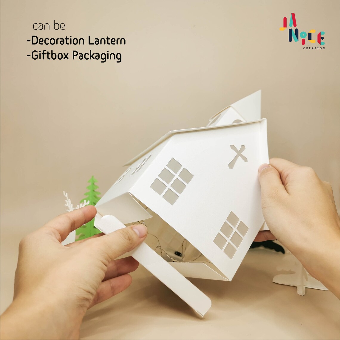 3D Paper House Template, Paper Church, Paper Christmas Village, DIY ...