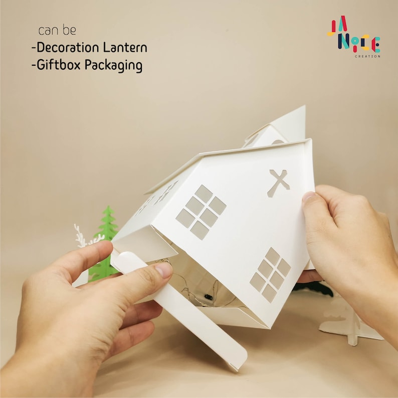 3D Paper House Template, Paper Church, Paper Christmas Village, DIY ...
