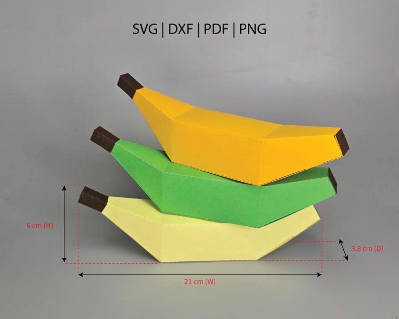 Gift Box Banana Shape Template Paper Box, Treat Box DIY Creative Box ...