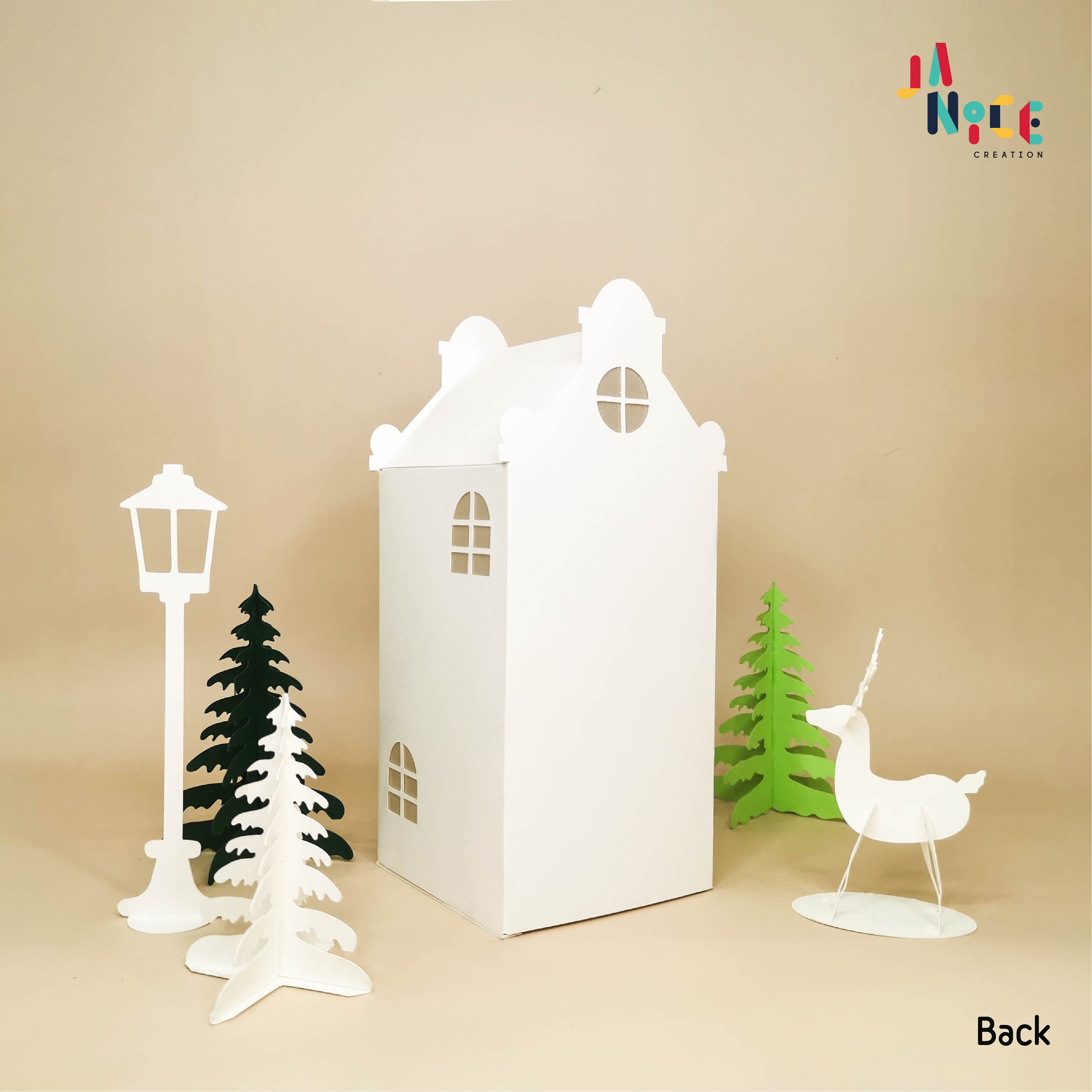 3D Paper House Template, Paper Dutch House, Paper Christmas Village ...