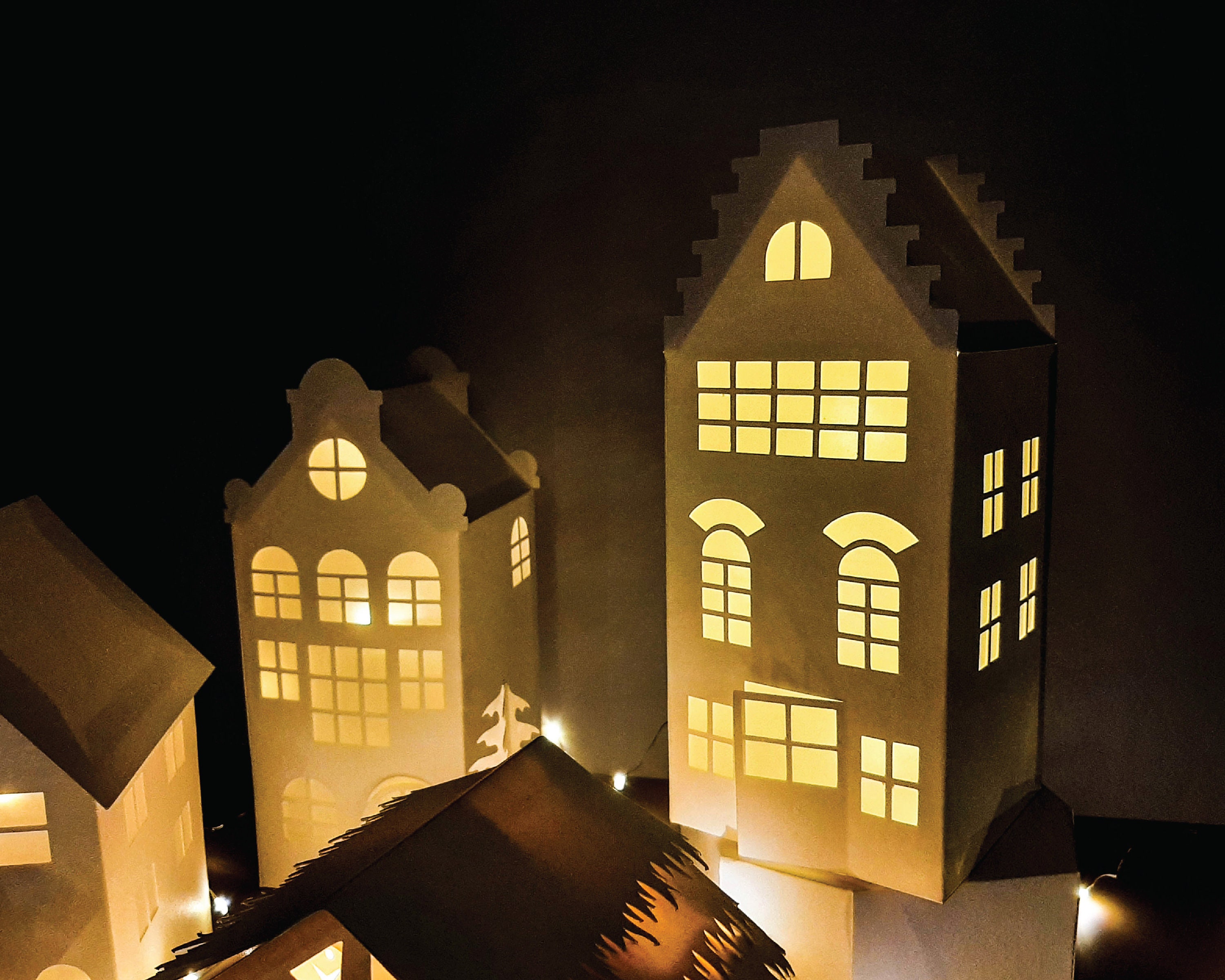 3D Paper House Template SVG, Manger Dutch House , Paper Christmas ...
