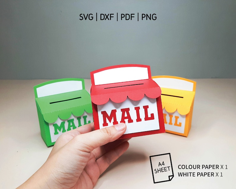 Gift Box Mailbox Template Paper Box, Treat Box, DIY Handmade PDF Box ...