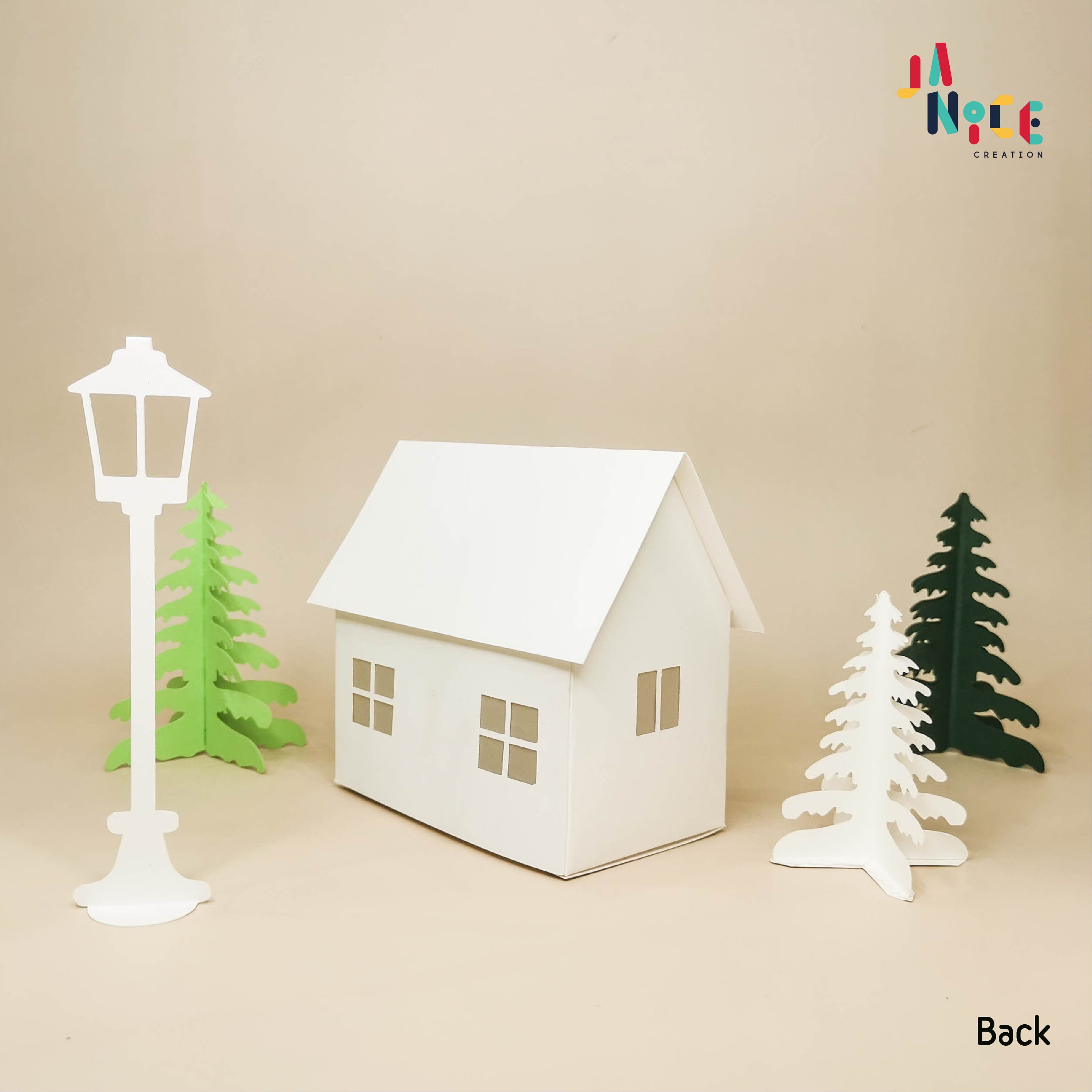 3D Paper House Template, Paper House, Paper Christmas Village, DIY ...