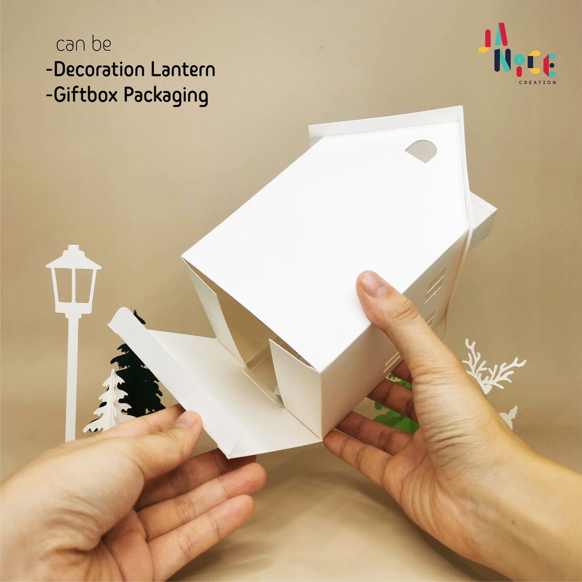 3D Paper House Template, Paper Dutch House, Paper Christmas Village ...