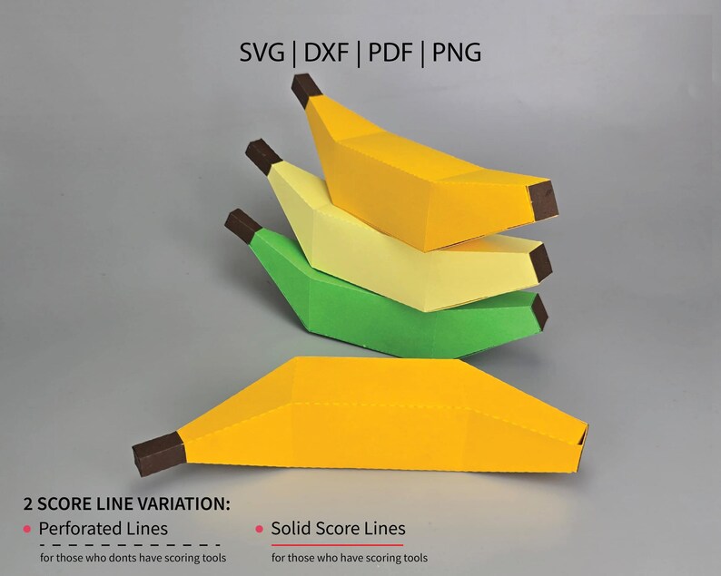 Gift Box Banana Shape Template Paper Box, Treat Box DIY Creative Box ...