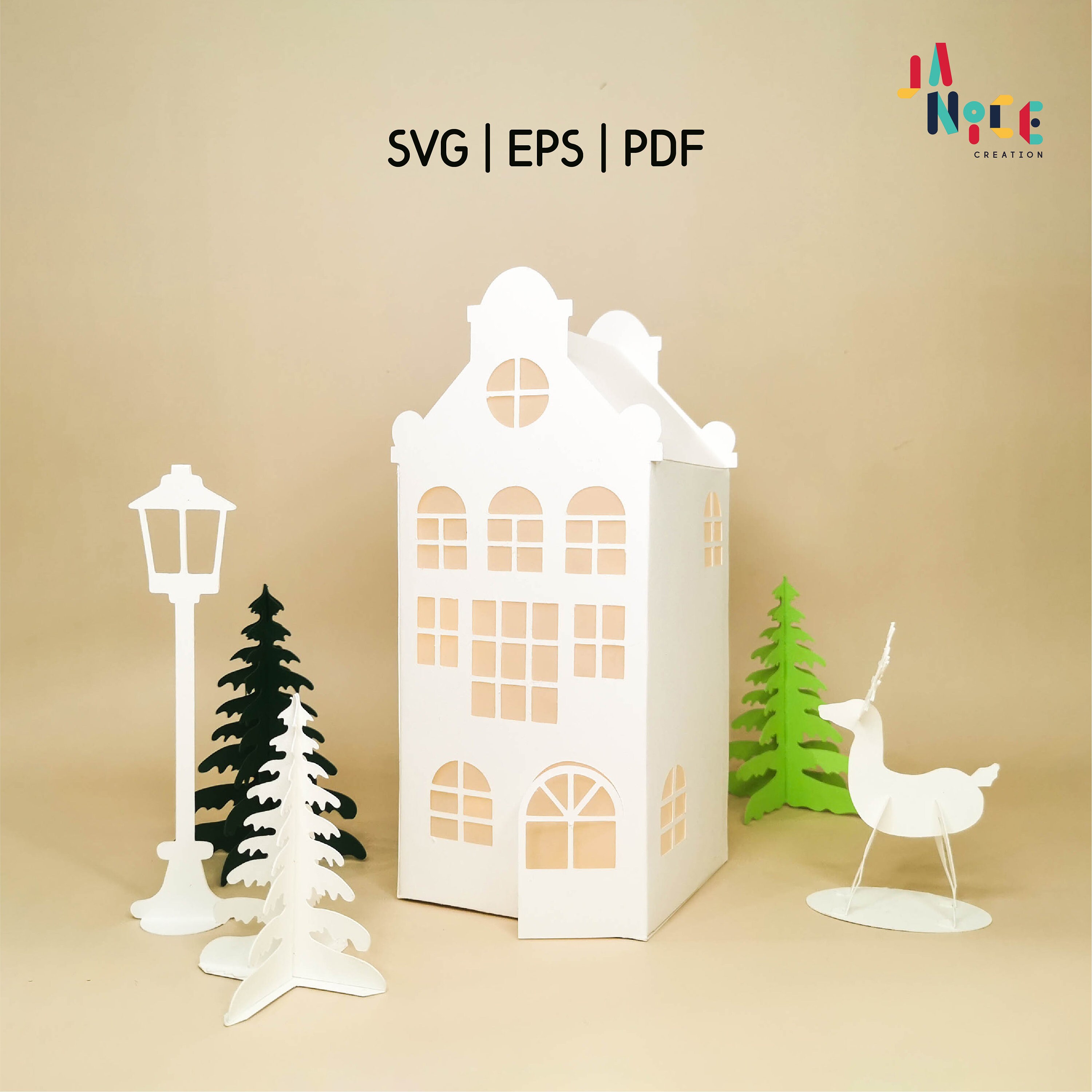 3D Paper House Template Paper Dutch House Paper Christmas - Etsy