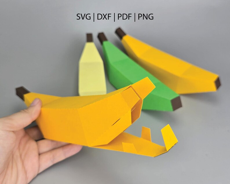 Gift Box Banana Shape Template Paper Box, Treat Box DIY Creative Box ...