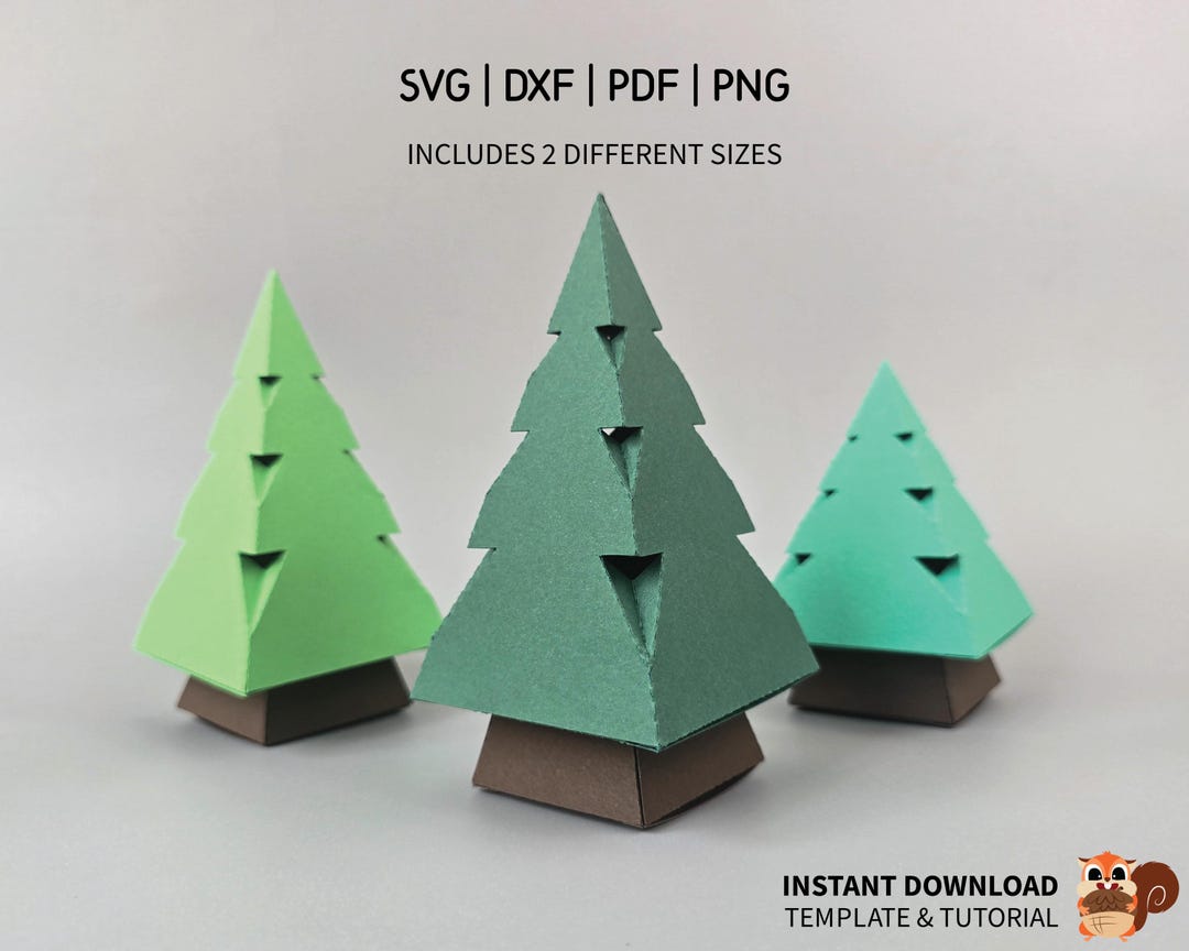 Gift Box Christmas Tree, Treat Paper Box Template, Christmas Present ...