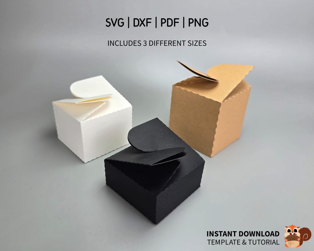 Gift Box Square Shape Box, Template Paper Box, DIY Handmade Box, SVG ...