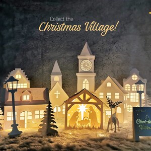 3D Paper House Template, Paper Clock Tower, Paper Christmas Village ...