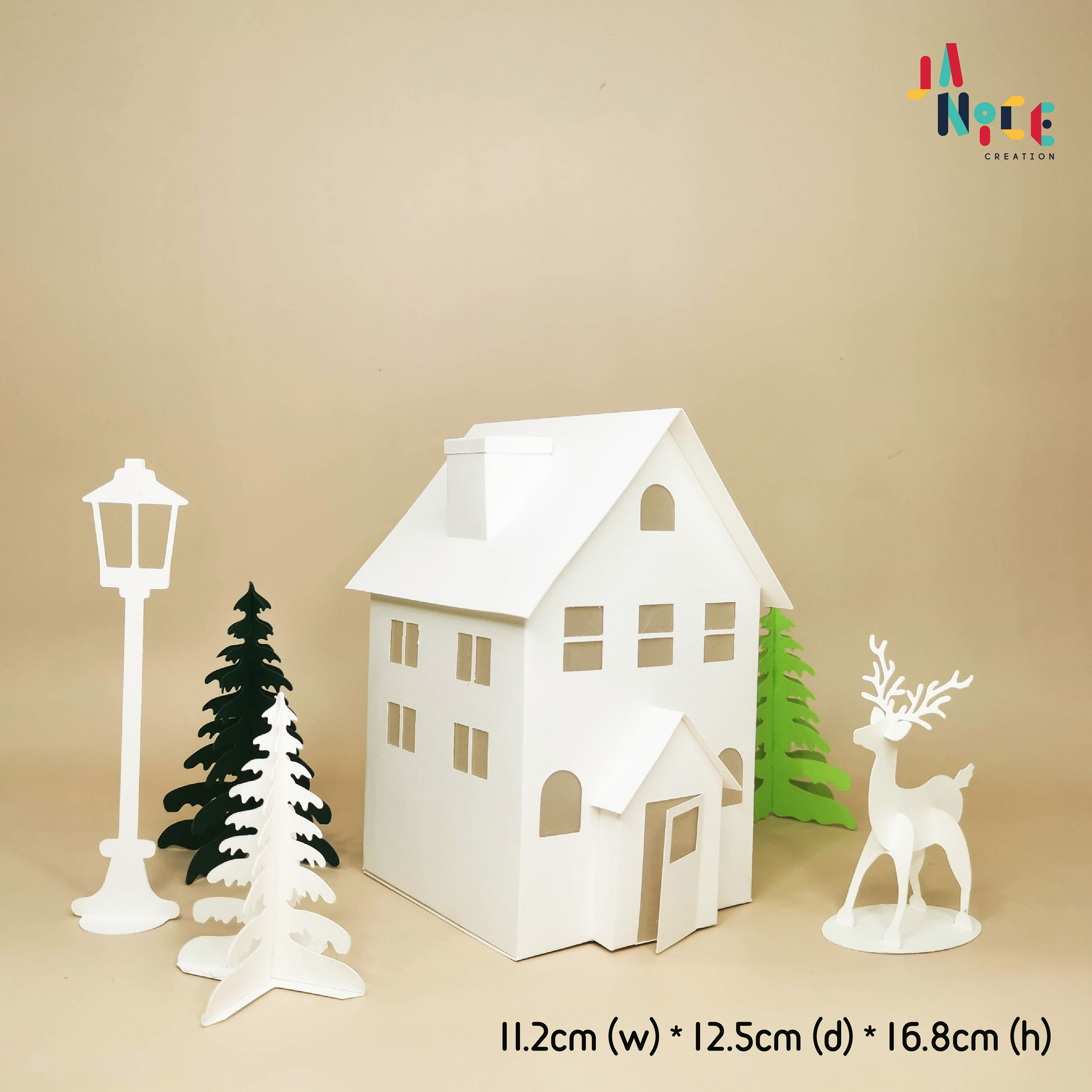 3D Paper House Template, Paper Dutch House, Paper Christmas Village ...