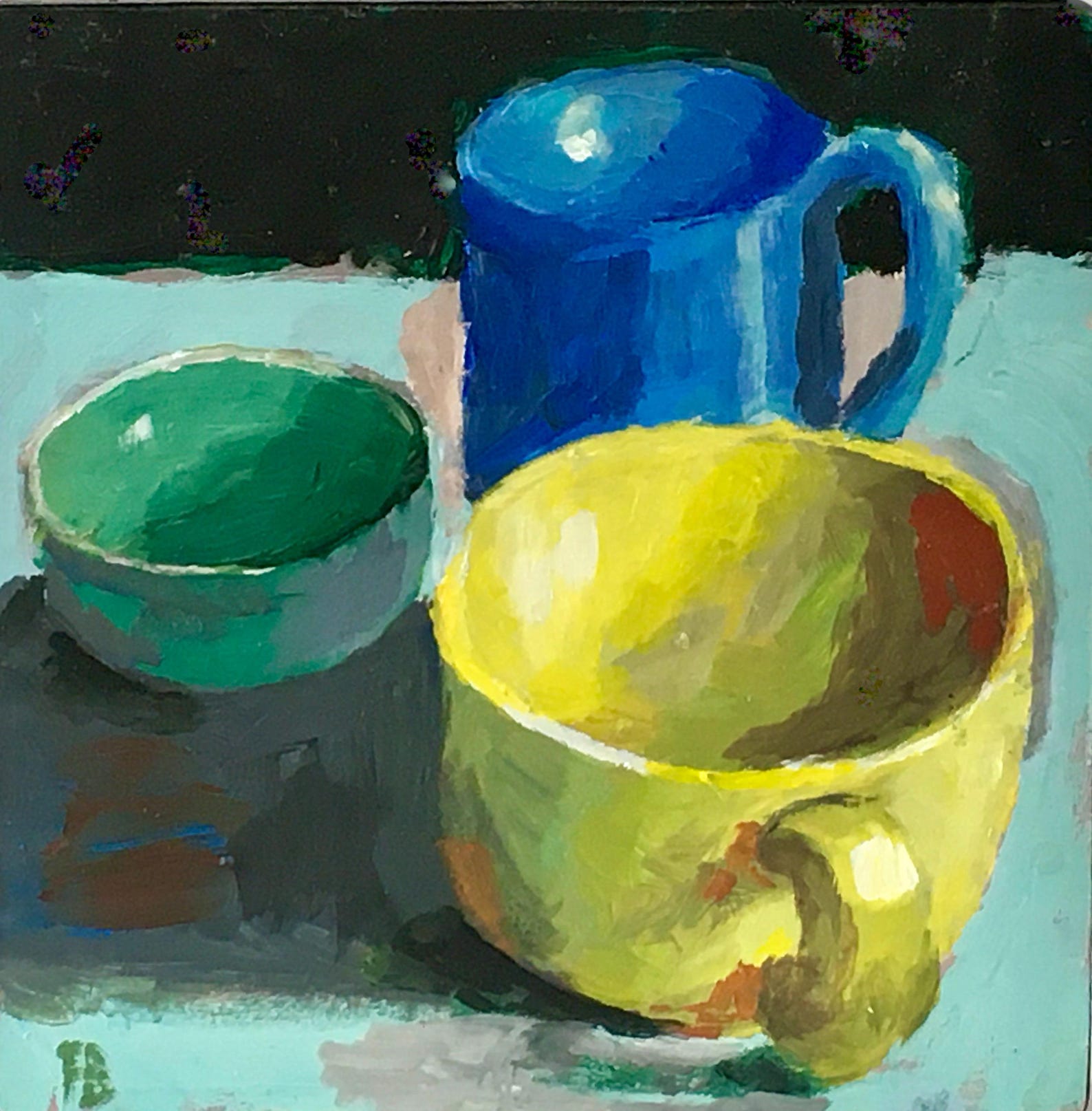Original Still Life Painting: 3 Cups, 6x6, Ready to Hang, Fred Bell - Etsy