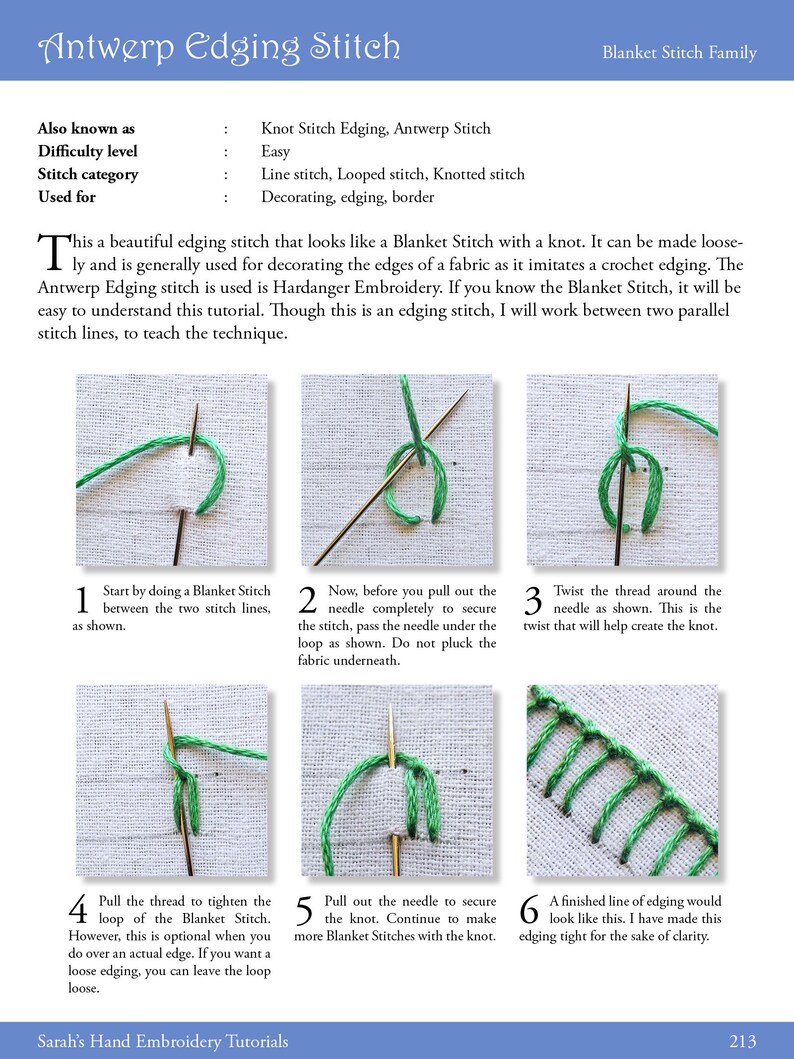 Hand Embroidery for Left Handers—pdf Book With Step-by-step Pictorial ...