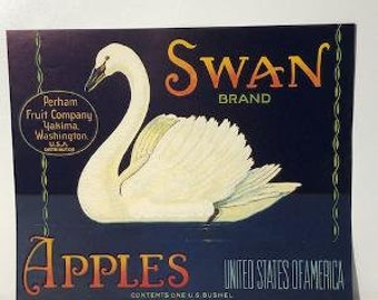 Original Vintage Apple Crate Label 1950s Chekola Congdon Landscape ...