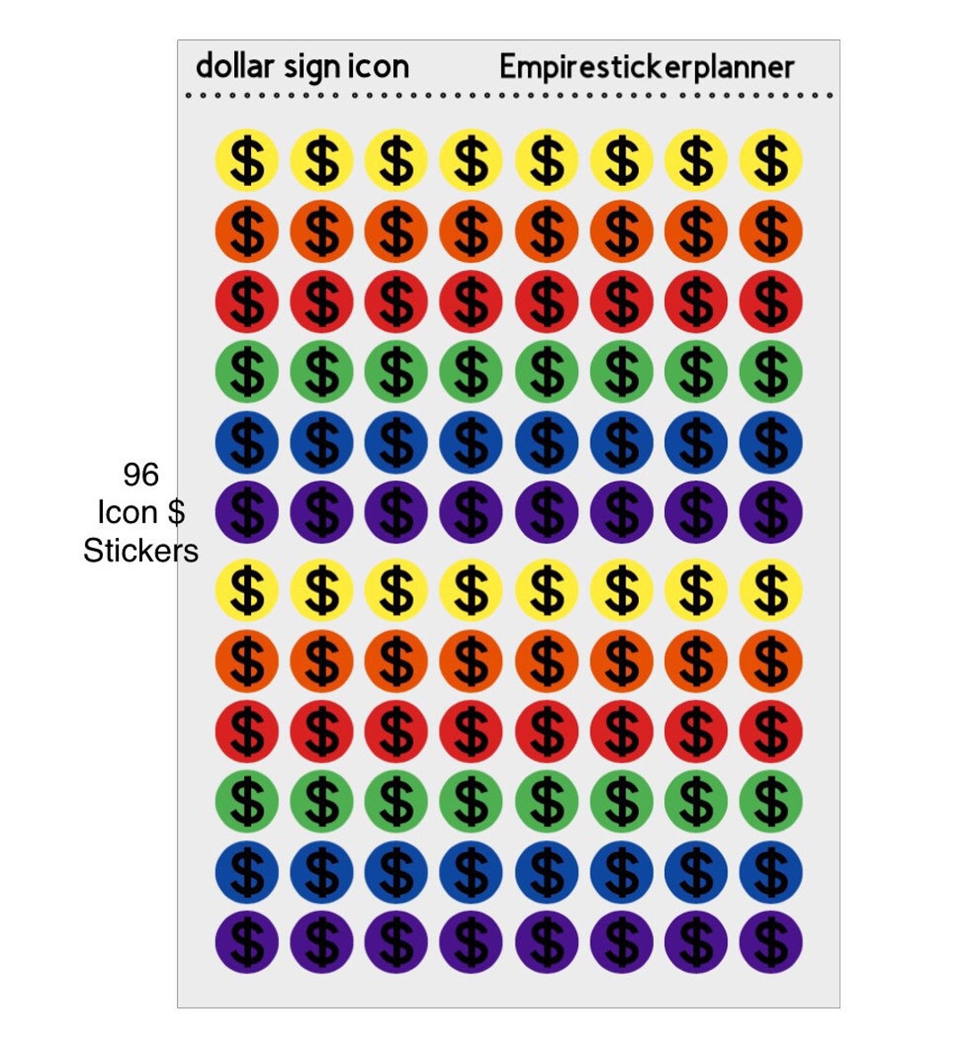 Money Icon Planner Stickers, Planner Stickers, Money, Icon - Etsy