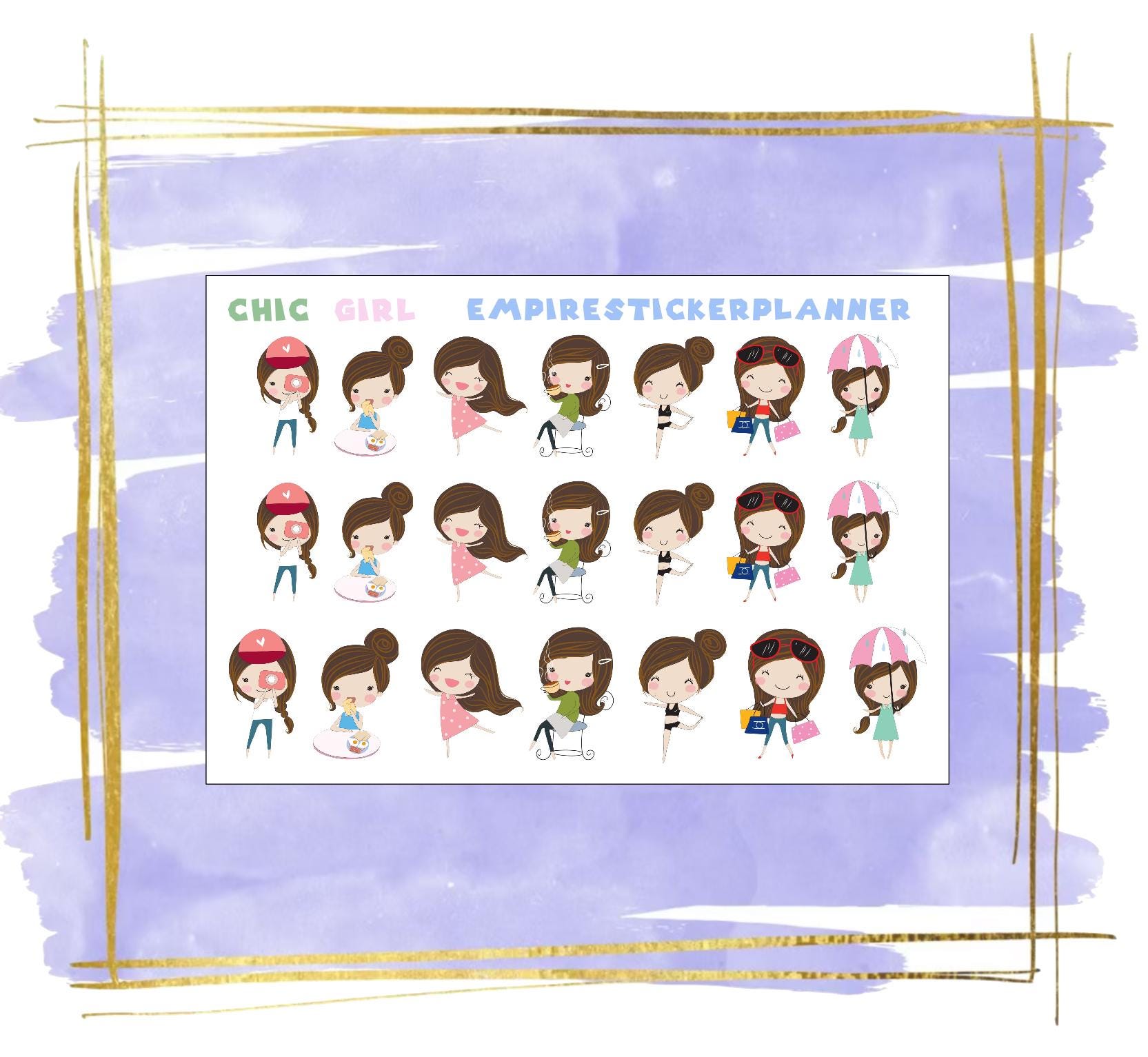 Chic Girl Stickers, Planner Stickers Cute Girl Stickers - Etsy