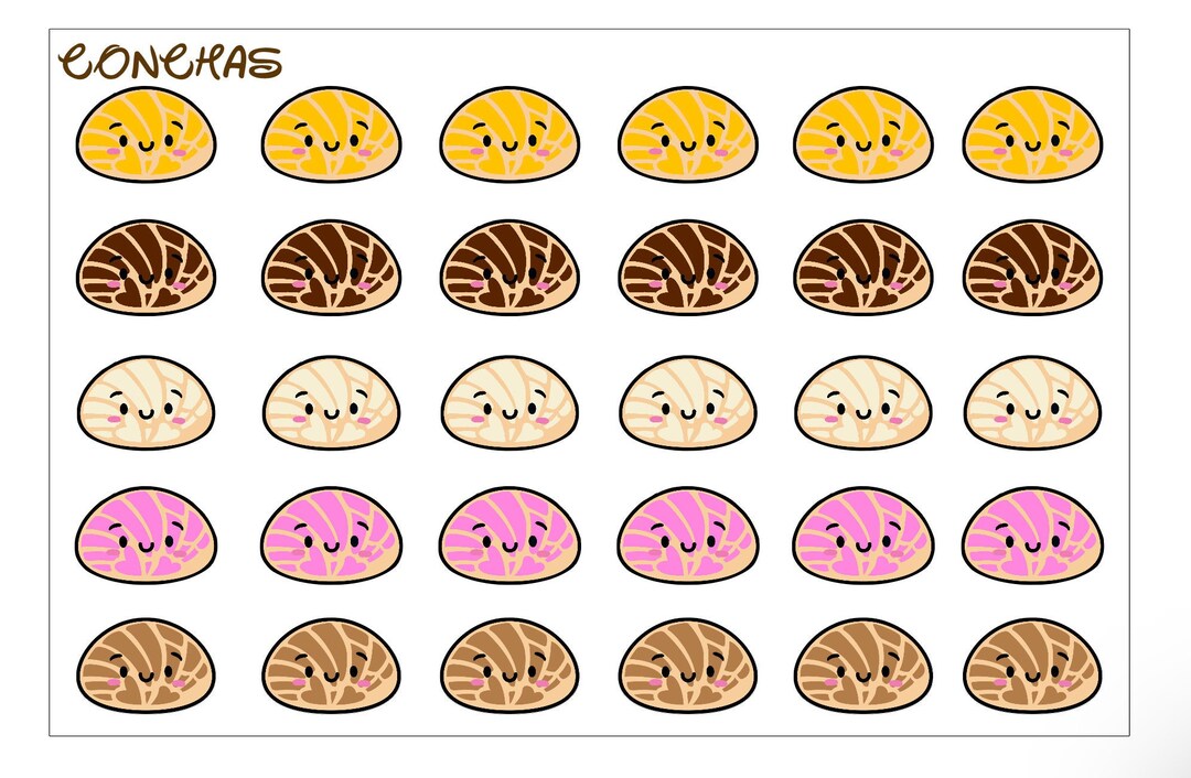 Concha's Stickers, Planning Stickers, Pan Stickers. Mexican Bread - Etsy
