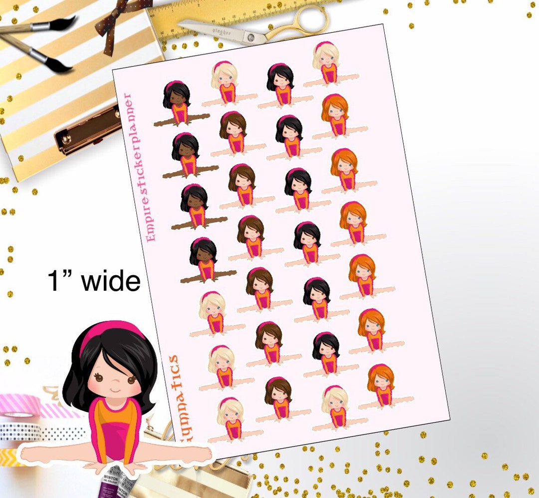 Gymnastics Stickers, Gymnastics Planner Stickers, Girls Gymnastics - Etsy