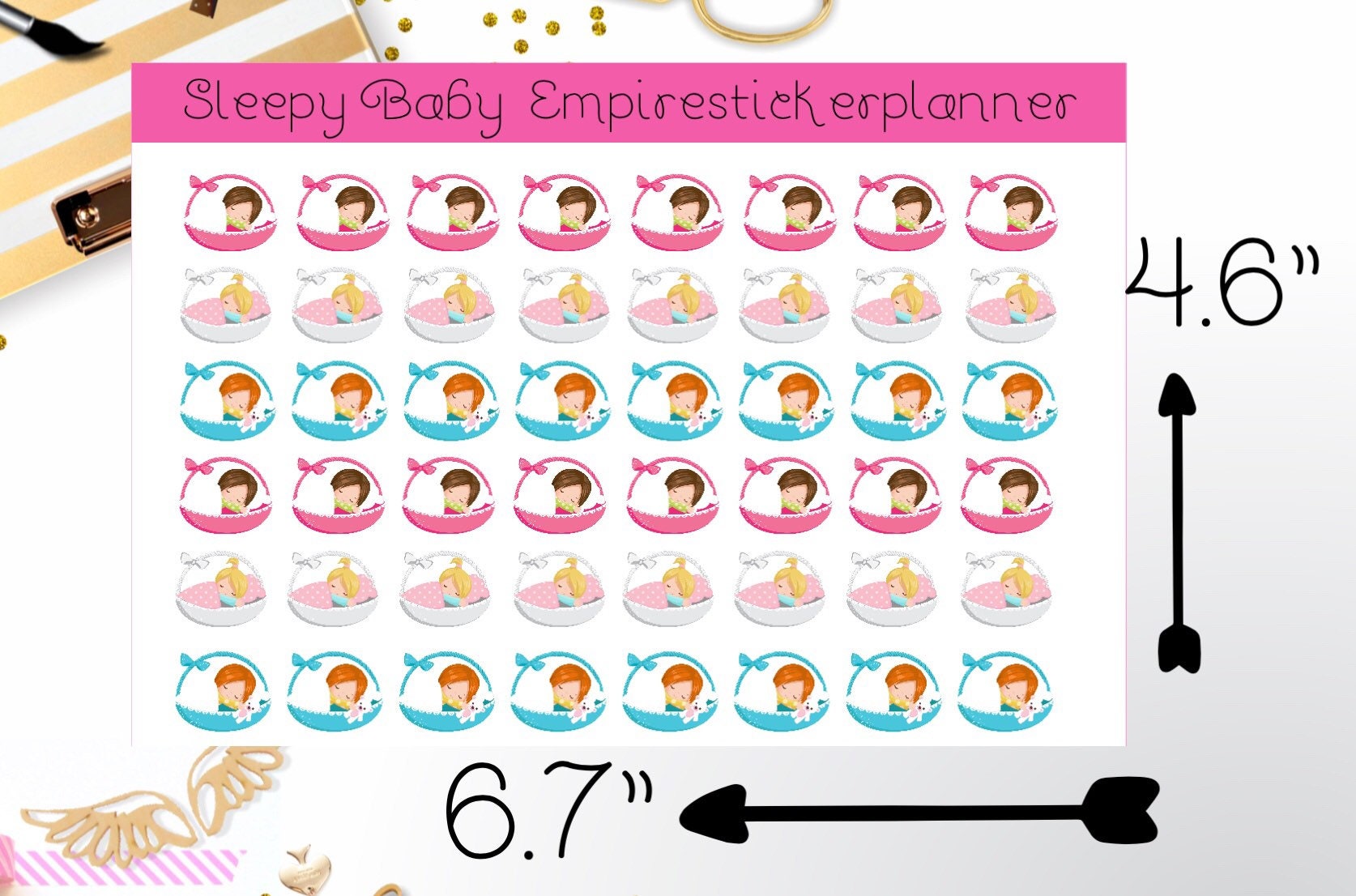 Sleepy baby stickers planner stickers baby stickers | Etsy