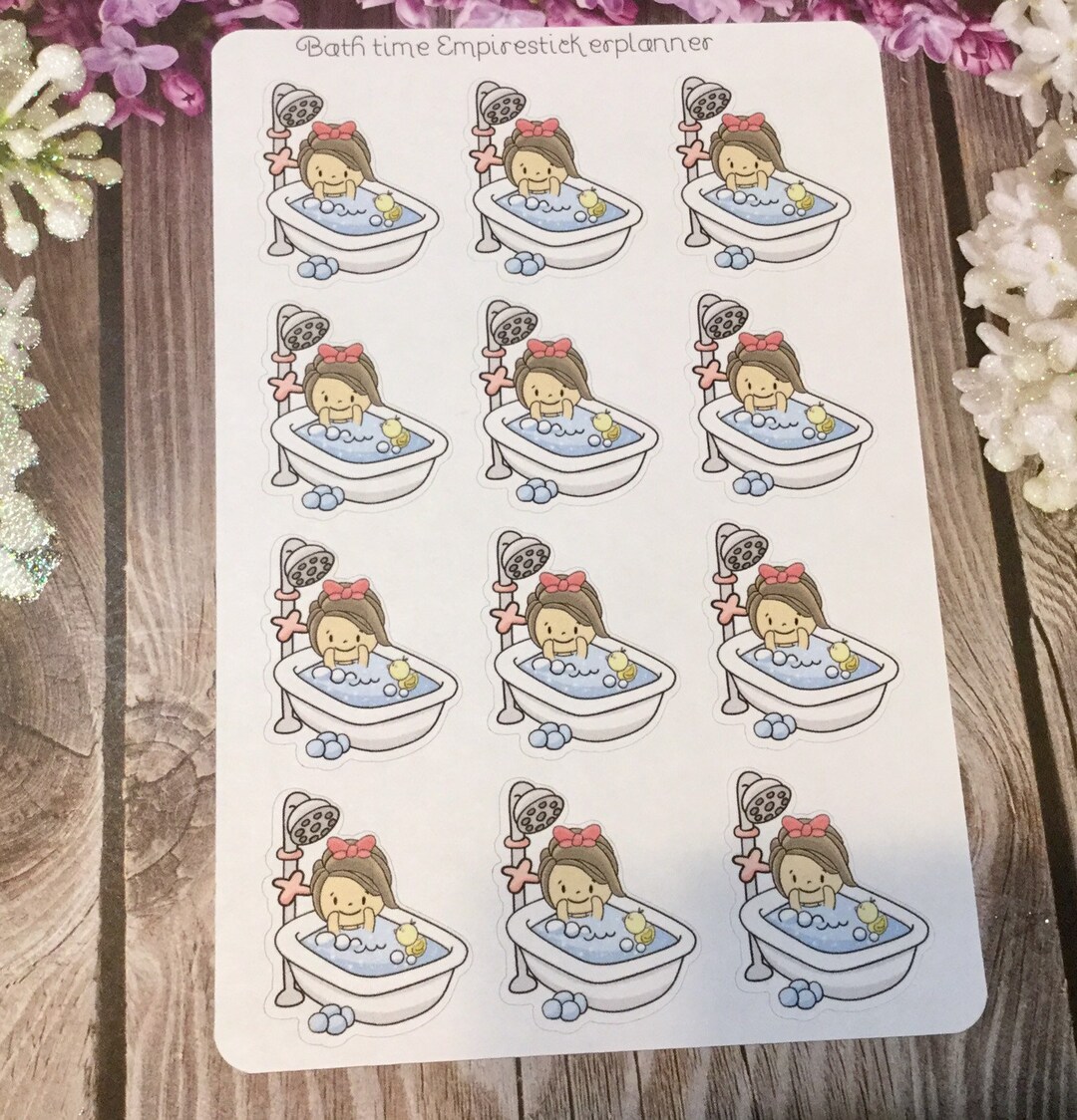 Bath Time Chores, Bath Time Stickers, Planner Stickers - Etsy