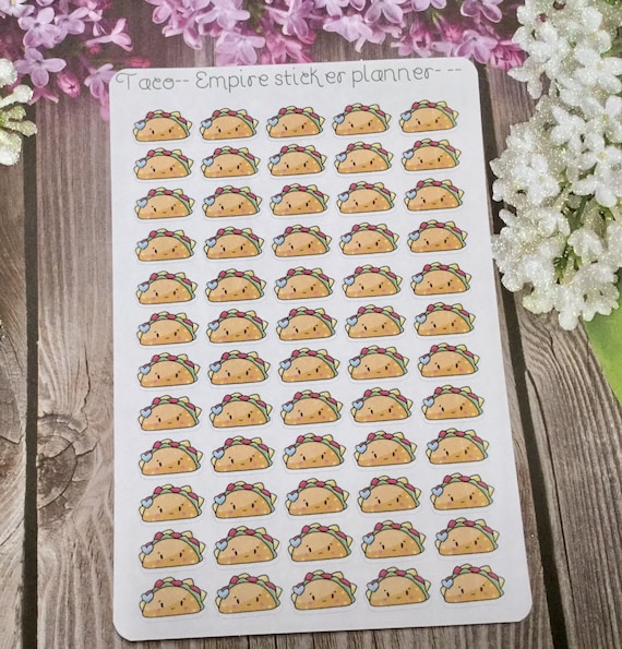 Taco Stickers Sticker Organizerkawaii Stickers Food | Etsy