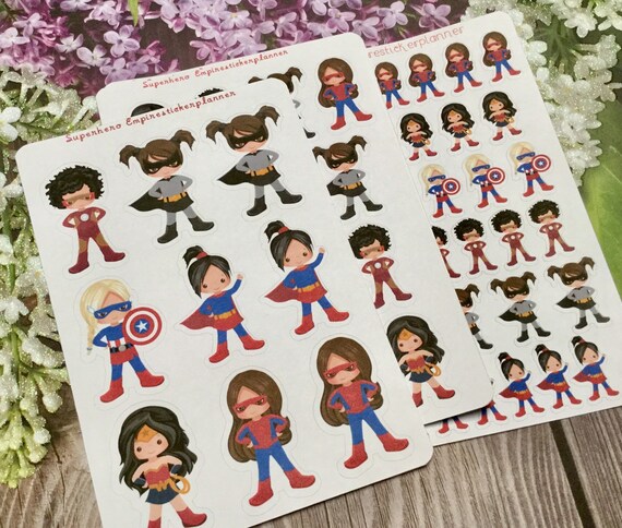 Superhero Girl Stickers Planner Stickers Fun Stickers | Etsy