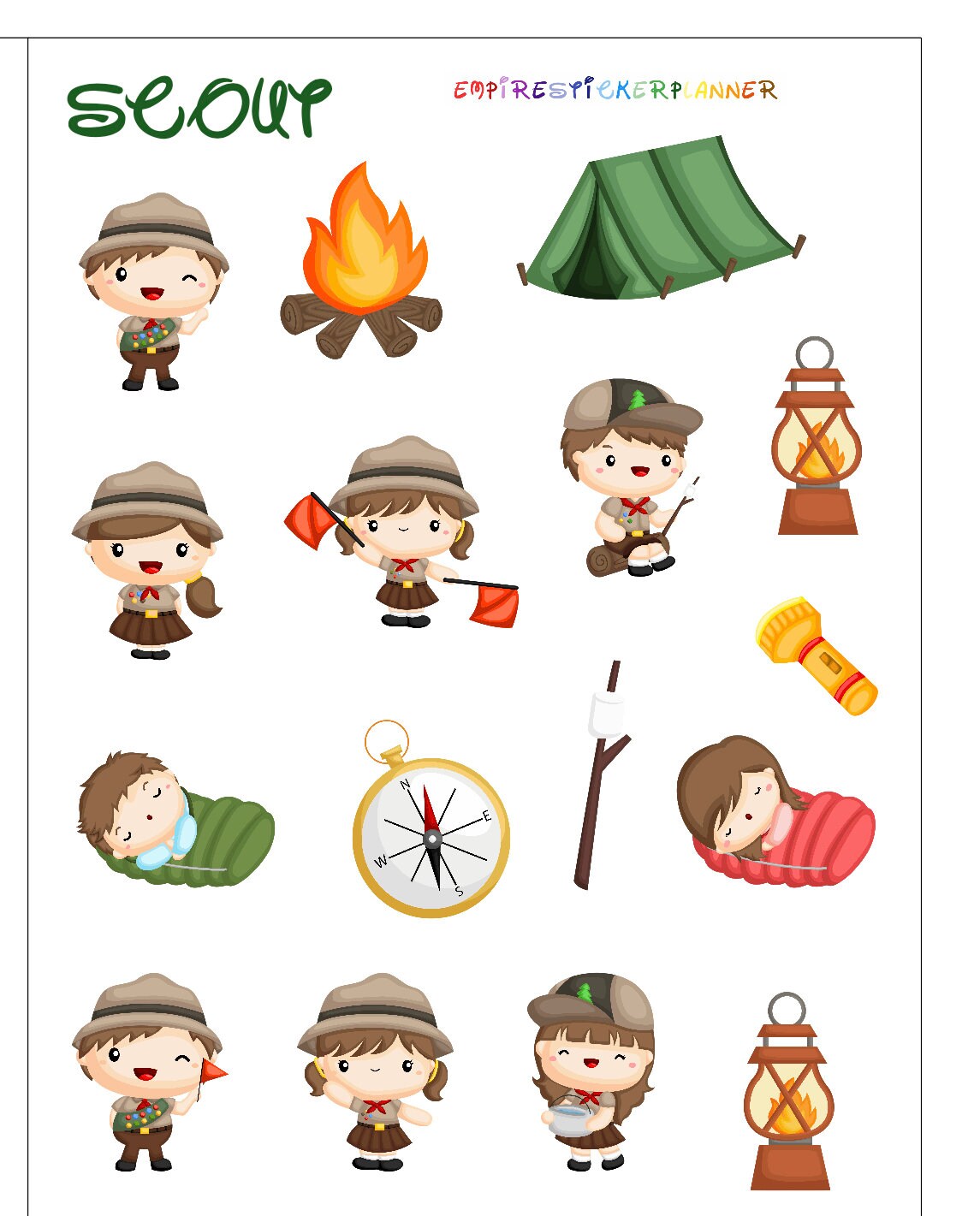 Boy Scout Sticker Sheet - Etsy