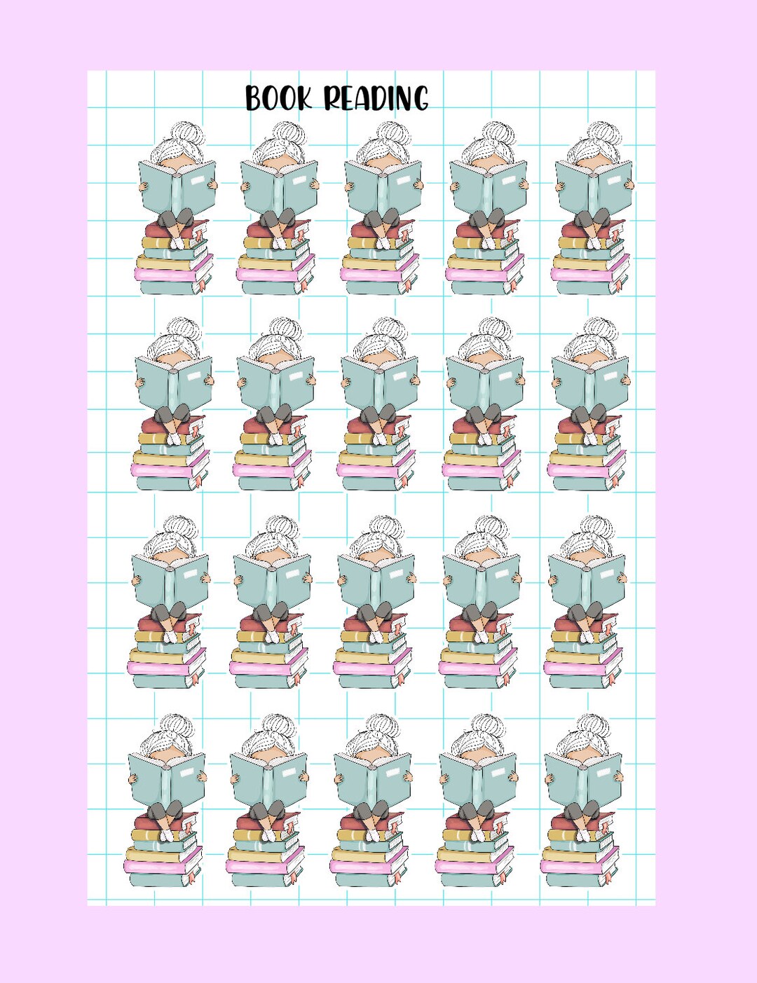 Book Reading Stickers - Etsy