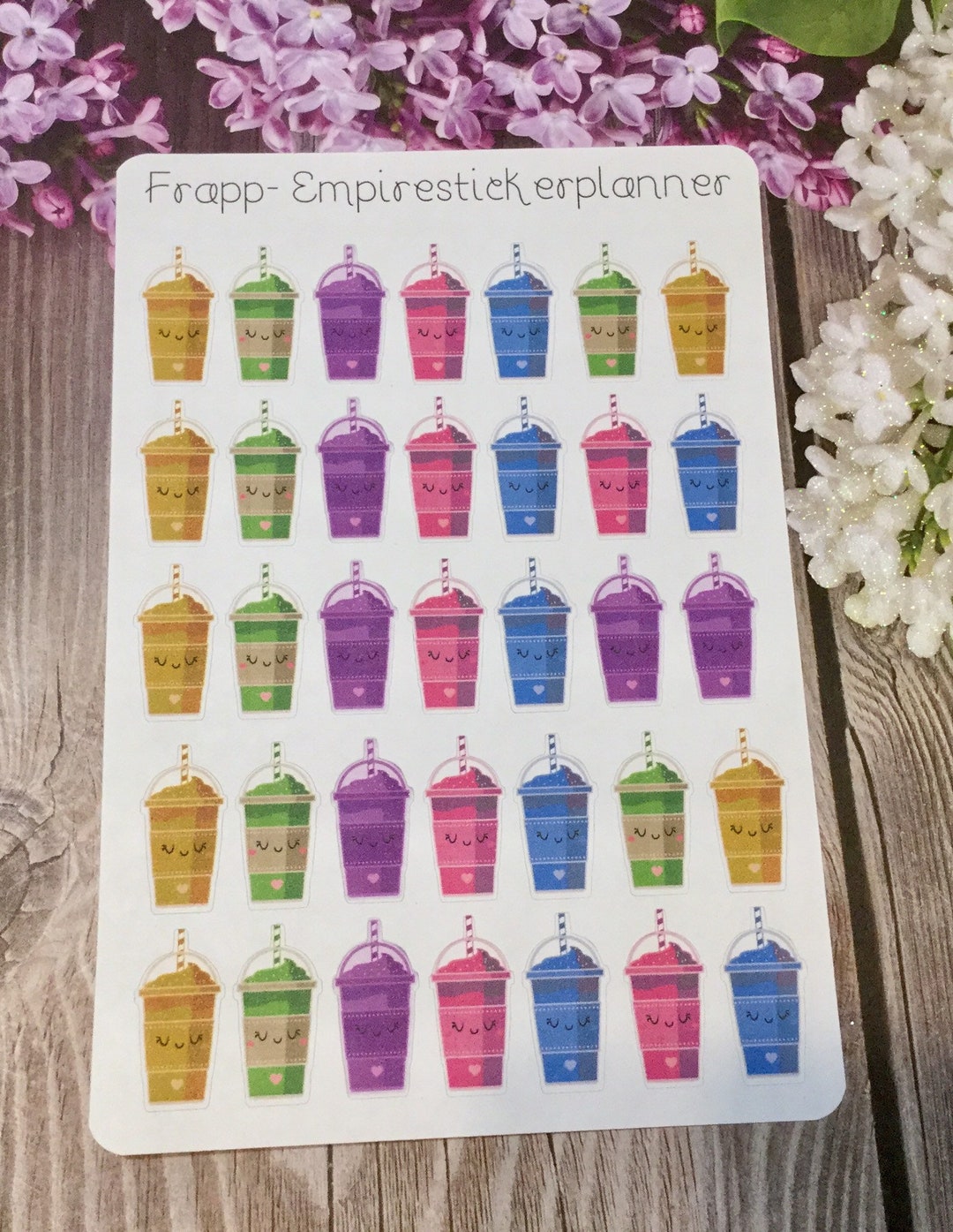 Frappe Stickers, Planner Frapp, Frappuccino Stickers, Kawaii Stickers ...