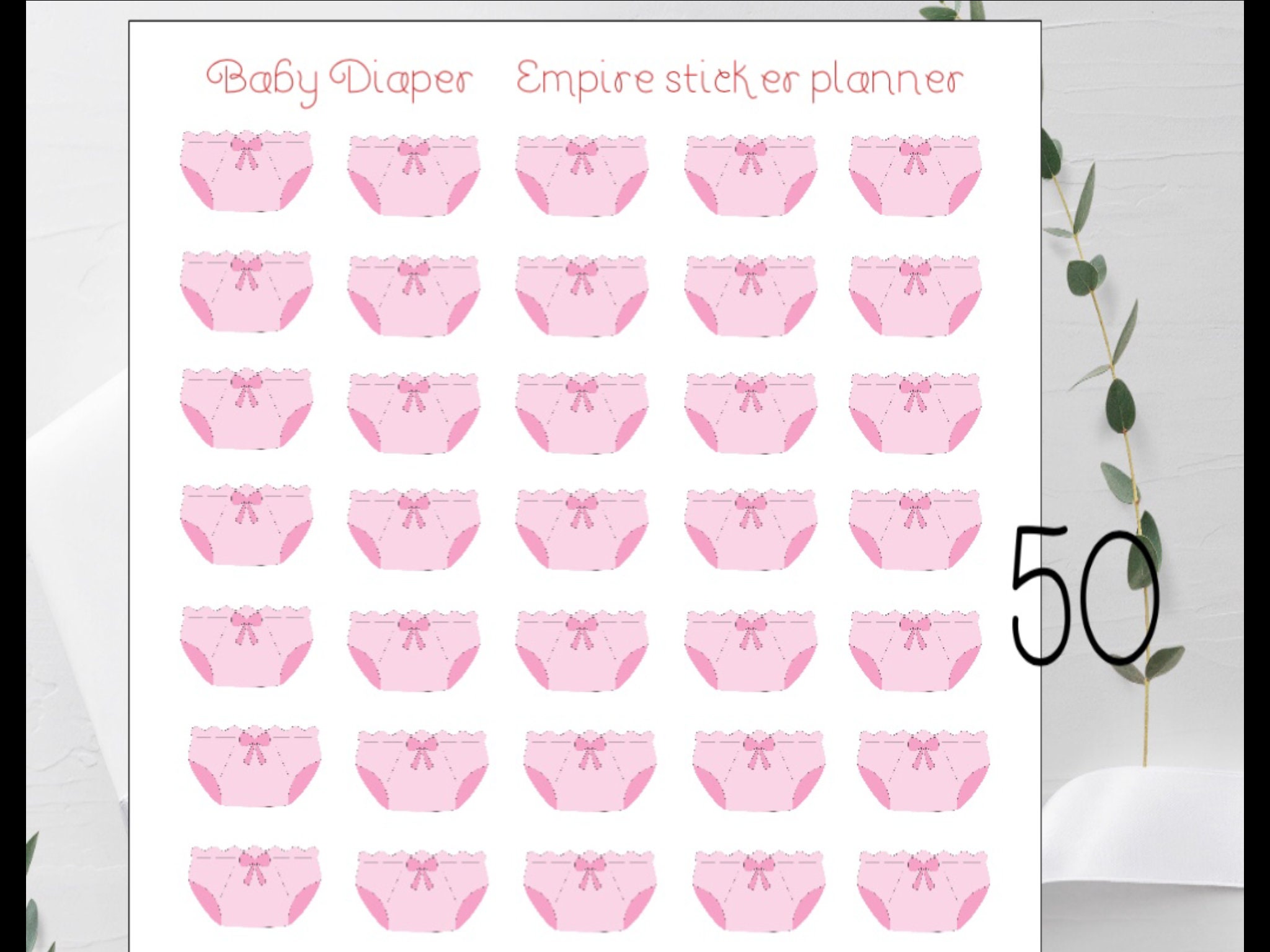 Baby Girl Diaper Stickers Planner Stickersbaby Reminder - Etsy UK