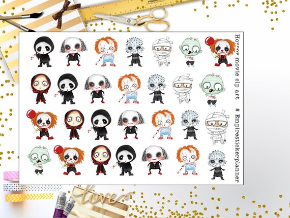 Halloween Characters Stickers Horror Movies Stickers Cute - Etsy